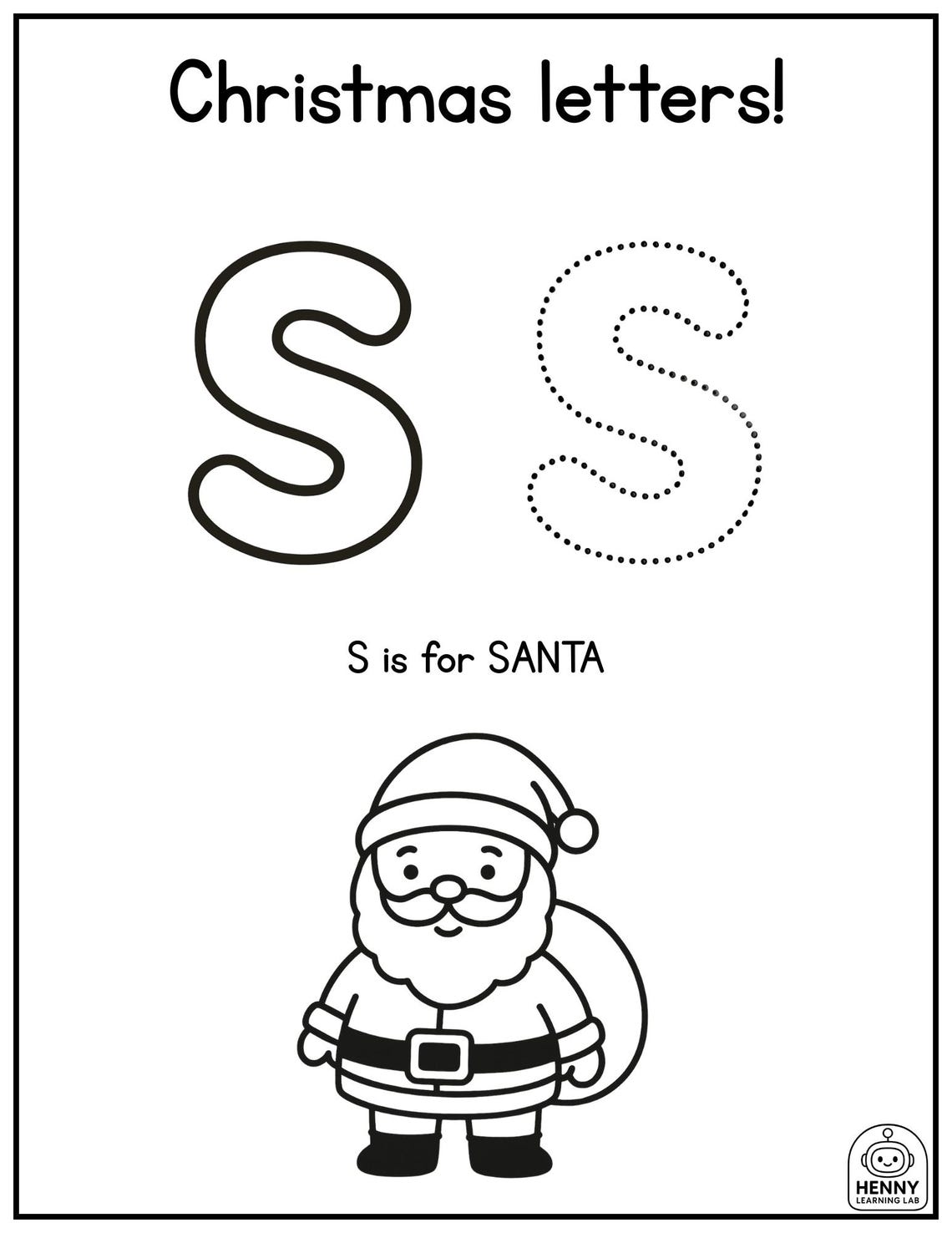 Christmas Letter Tracing Worksheet | Letter S Printable | Preschool ...