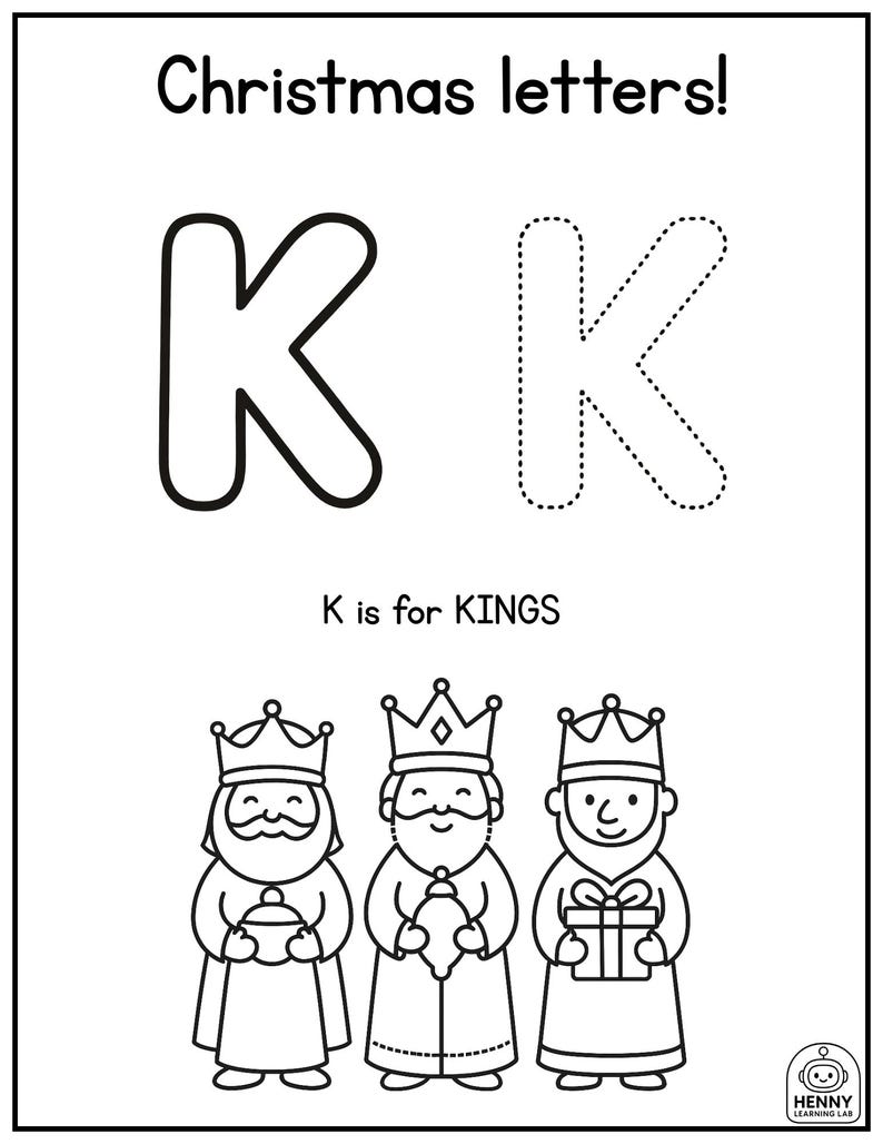 Christmas Letter Tracing Worksheet | Letter K Printable | Preschool ...