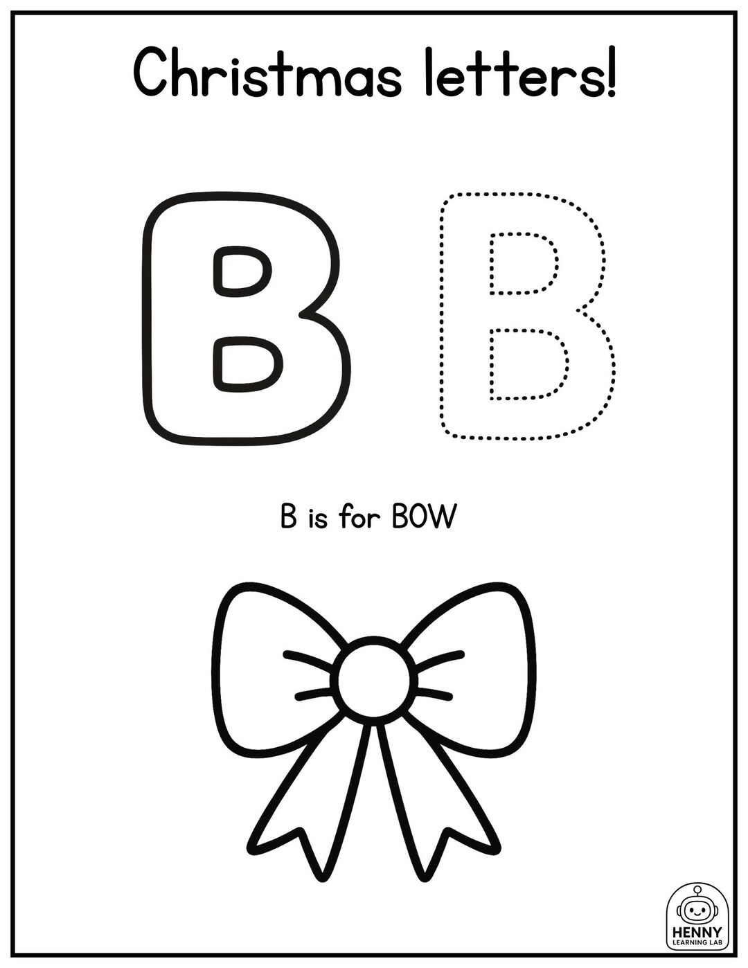 Christmas Letter Tracing Worksheet | Letter B Printable | Preschool ...