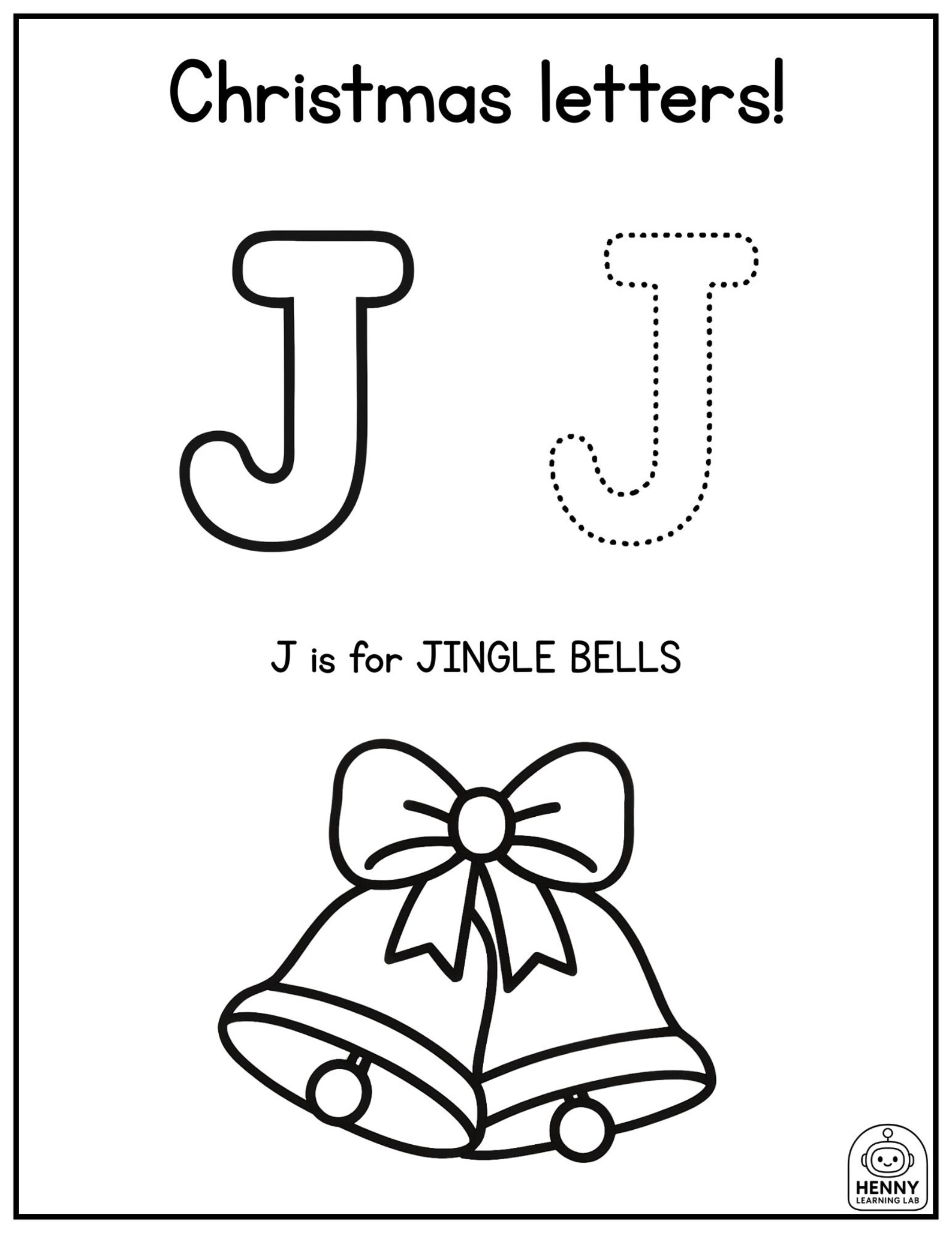 Christmas Letter Tracing Worksheet | Letter J Printable | Preschool ...