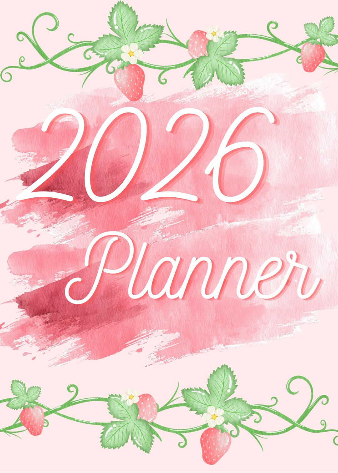 2026 Strawberry Themed Planner - Etsy
