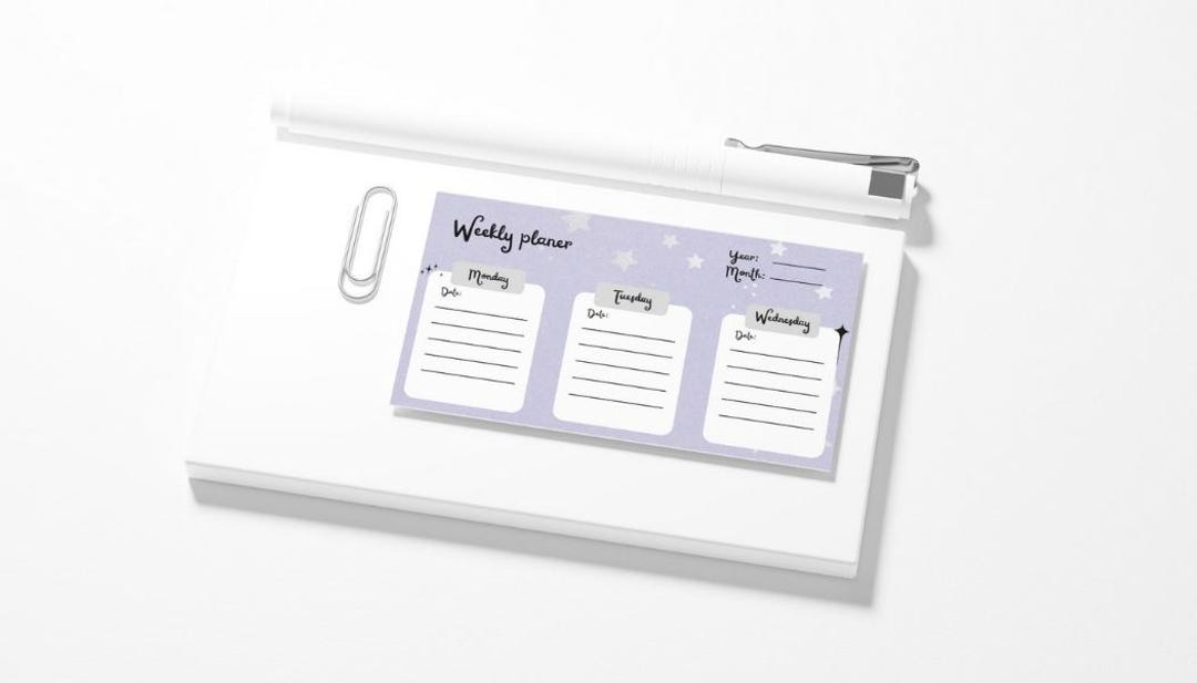 Sparkly Space Weekly Planner | Printable Minimalist Planner | Undated ...