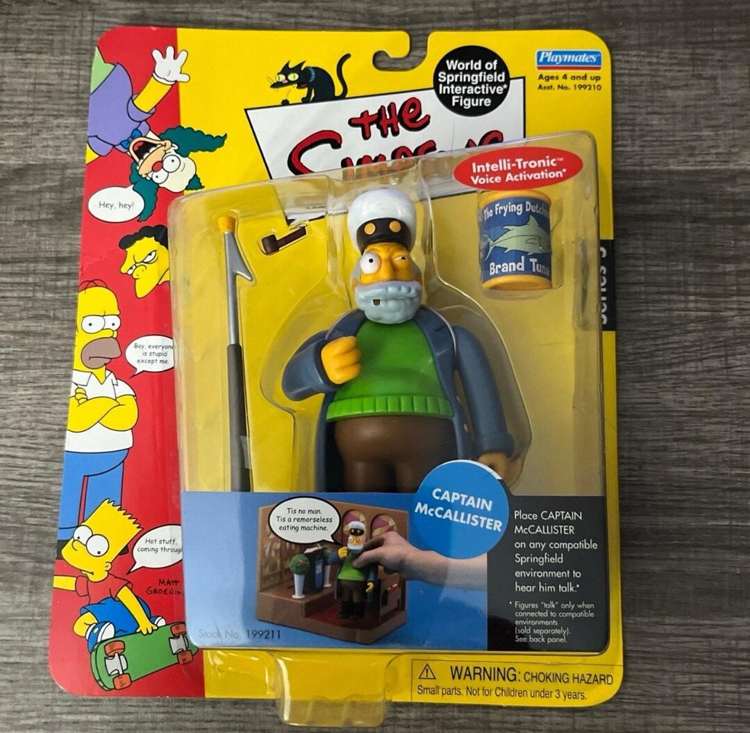 The Simpsons Playmates WOS Sea Captain Mccallister Interactive Figure ...