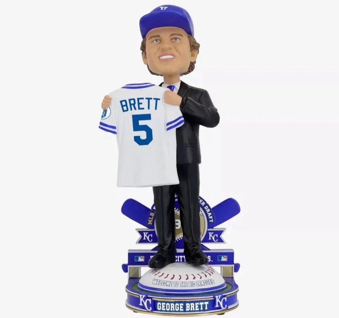George Brett 1971 Draft Pick 10 Inch Bobblehead New in Box KC Royals ...
