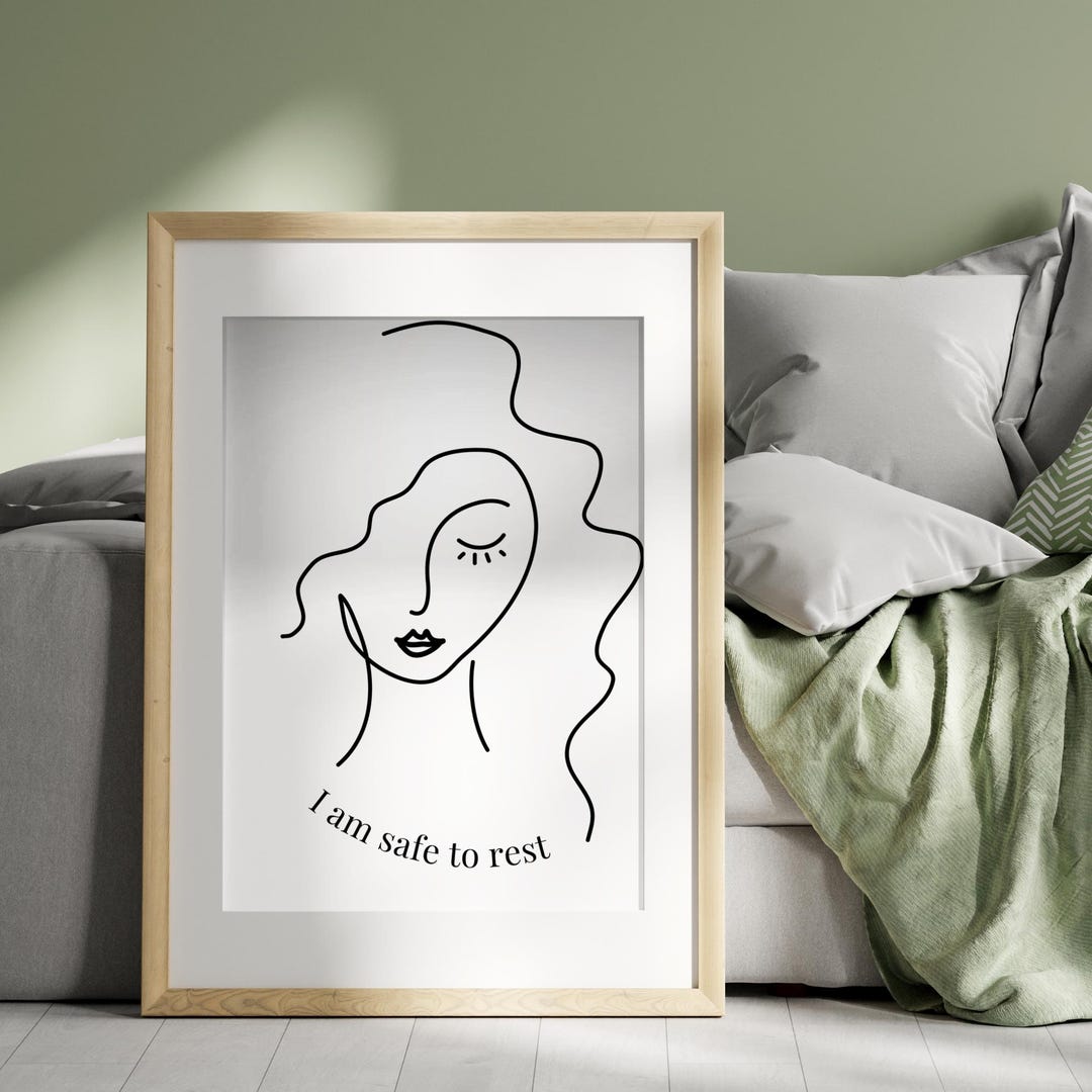 Safe Calming Affirmation Printable for Anxiety | “I Am Safe to Rest ...
