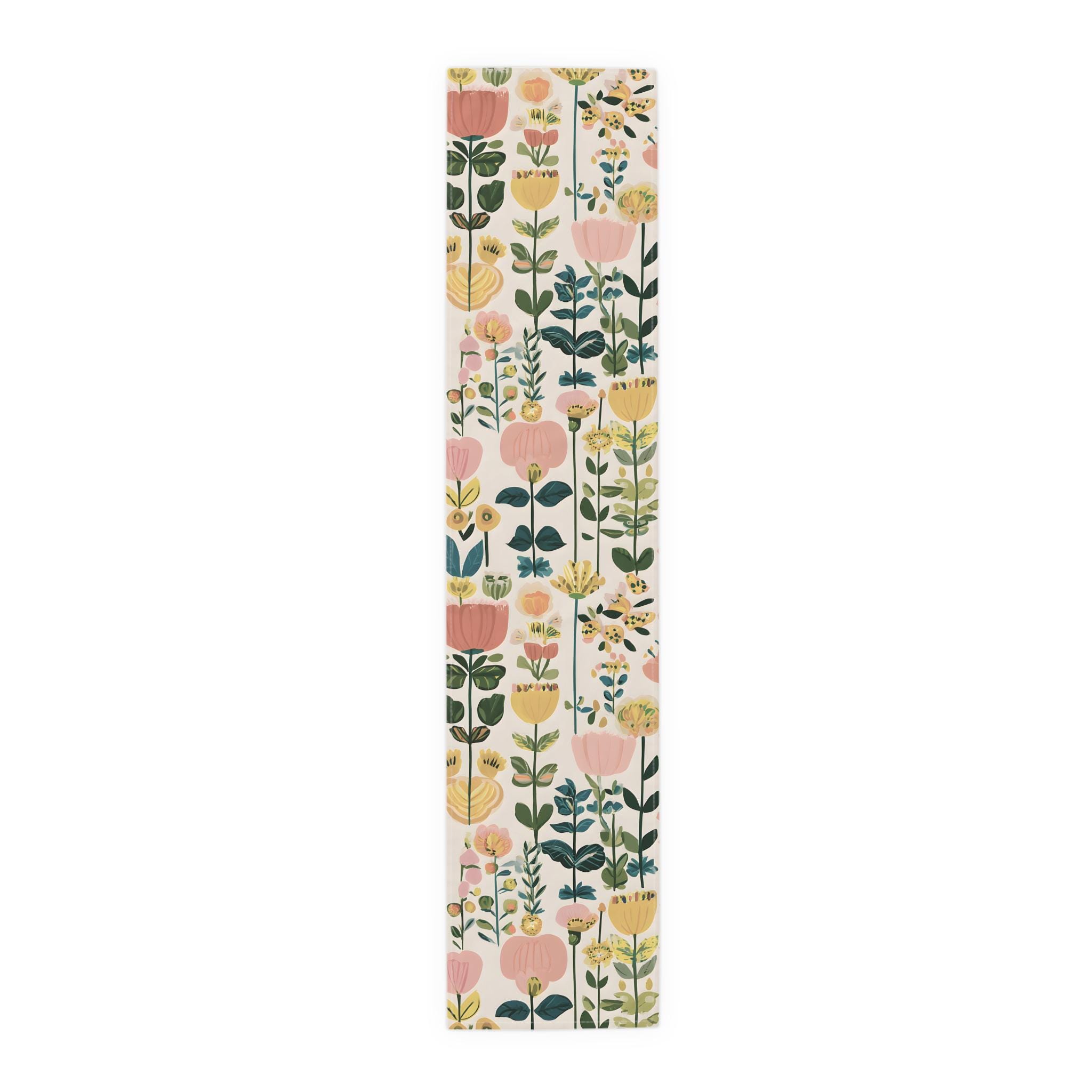 Vintage Floral Pattern Table Runner | Pastel Tulip Bouquet - Etsy