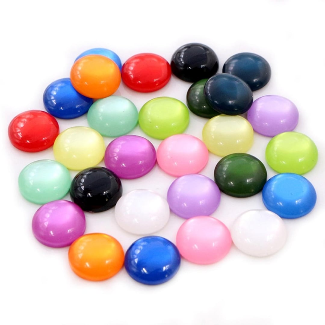 40pcs Round Glossy Flatback Cabochons for DIY Crafts, Jewelry Making ...