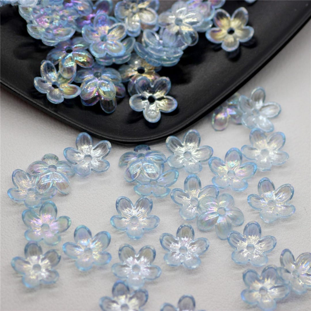 50pcs 12mm Flower Acrylic Beads Caps for DIY Jewelry Making - Etsy