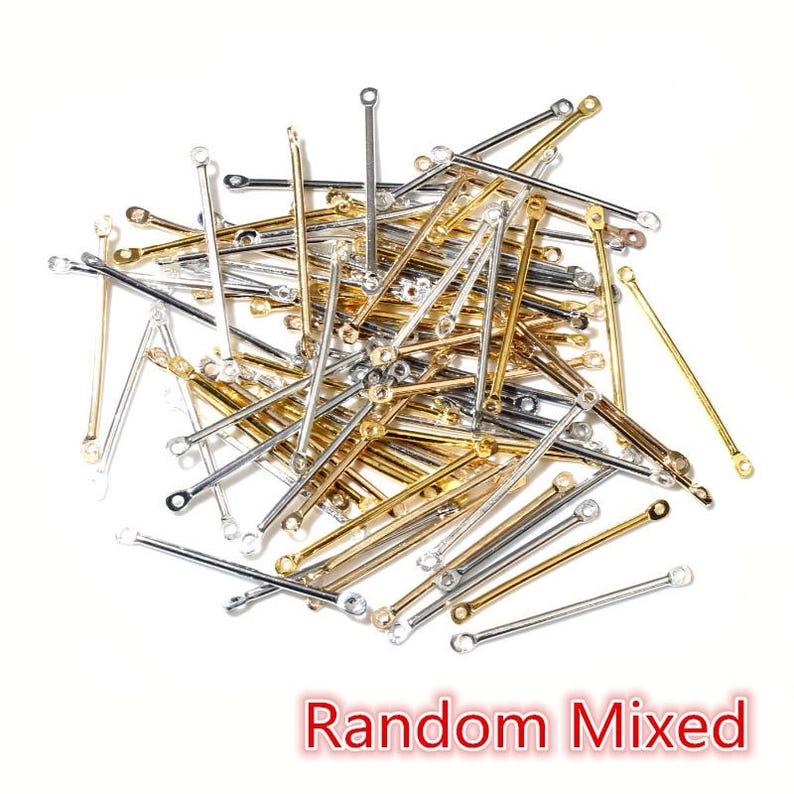 100pcs Connector Bar Charm, Metal Link Bars With Hole for Bracelet ...