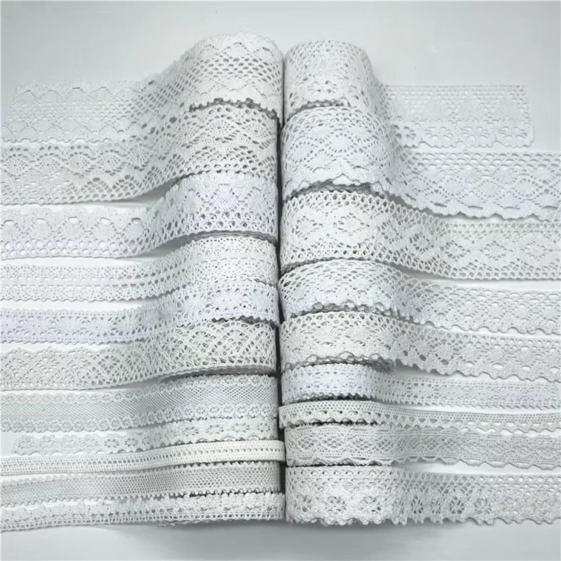 White Lace Trim, Crochet Lace Ribbon for Sewing, Crafts, DIY Decor ...