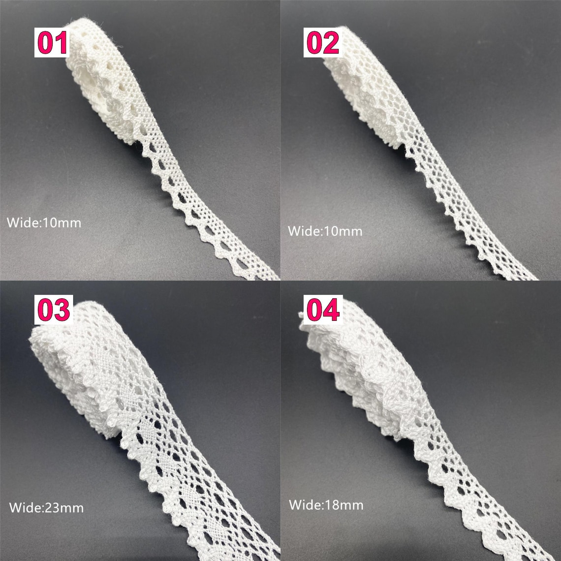 White Lace Trim, Crochet Lace Ribbon for Sewing, Crafts, DIY Decor ...