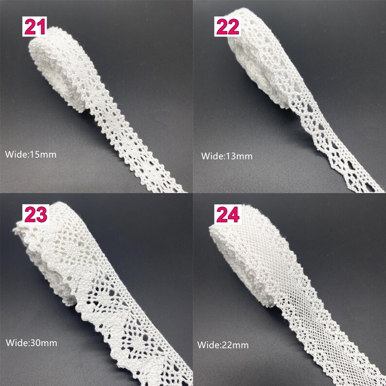 White Lace Trim, Crochet Lace Ribbon for Sewing, Crafts, DIY Decor ...