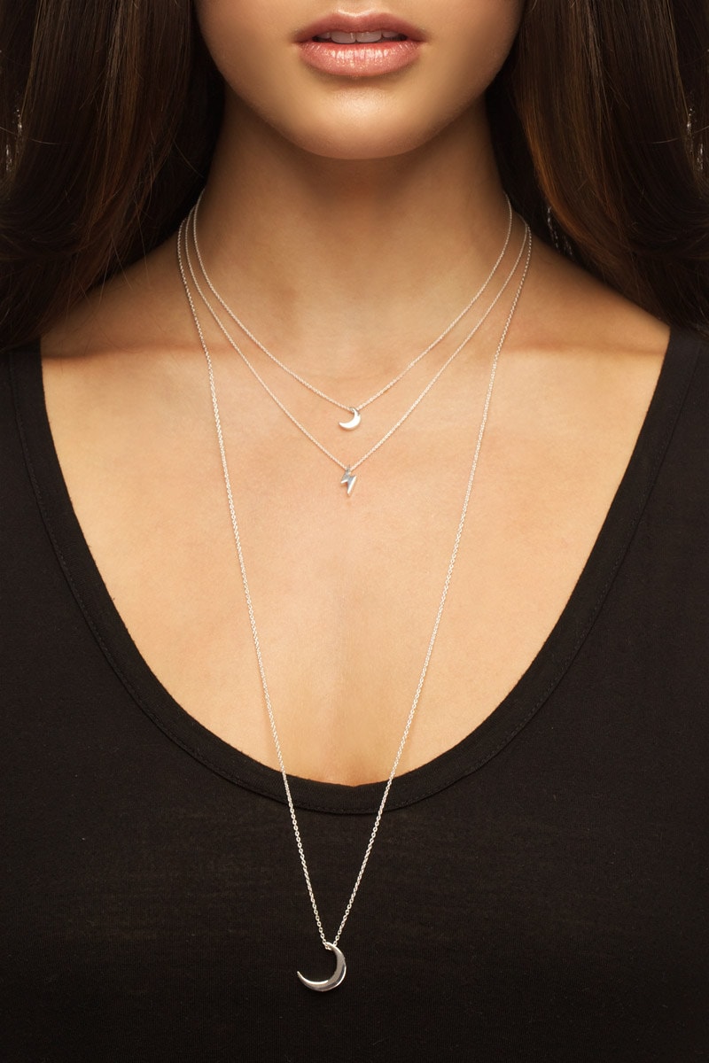 Pink Moon 9k or 14k Rose Gold CRESCENT MOON Necklace Rose | Etsy