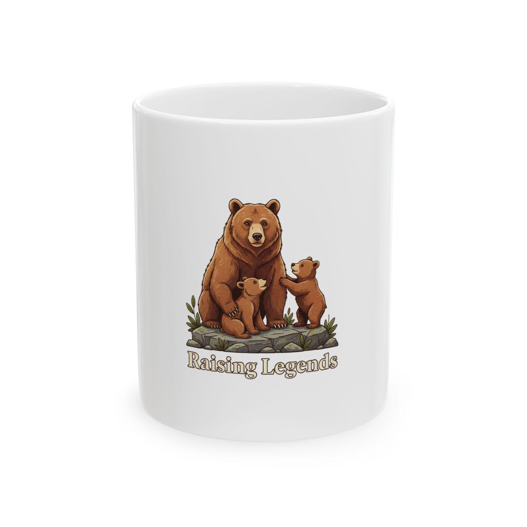 Raising Legends Mama Bear With Two Cubs Mug | Ceramic Coffee Cup - Etsy