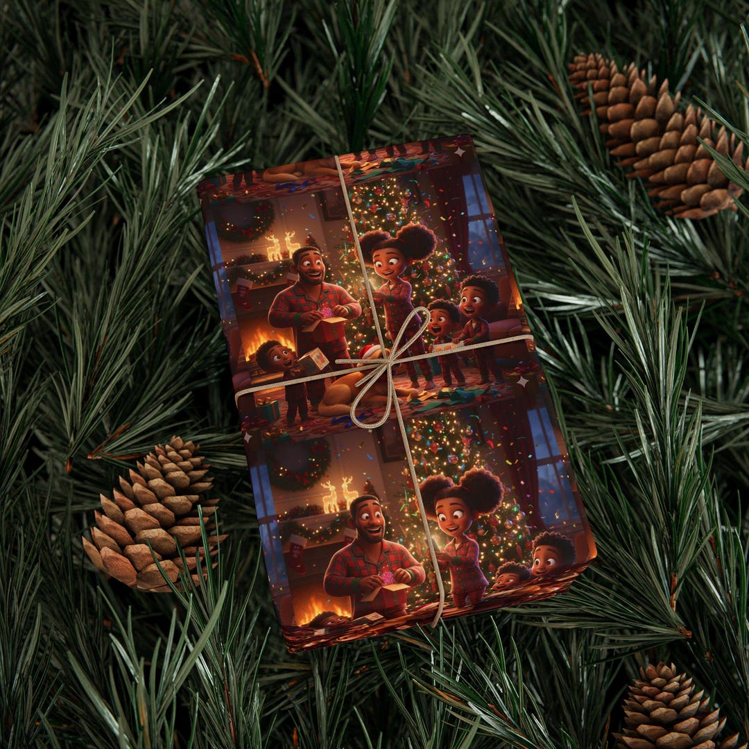 Cozy Family Christmas Wrapping Paper | Holiday Wrap - Etsy