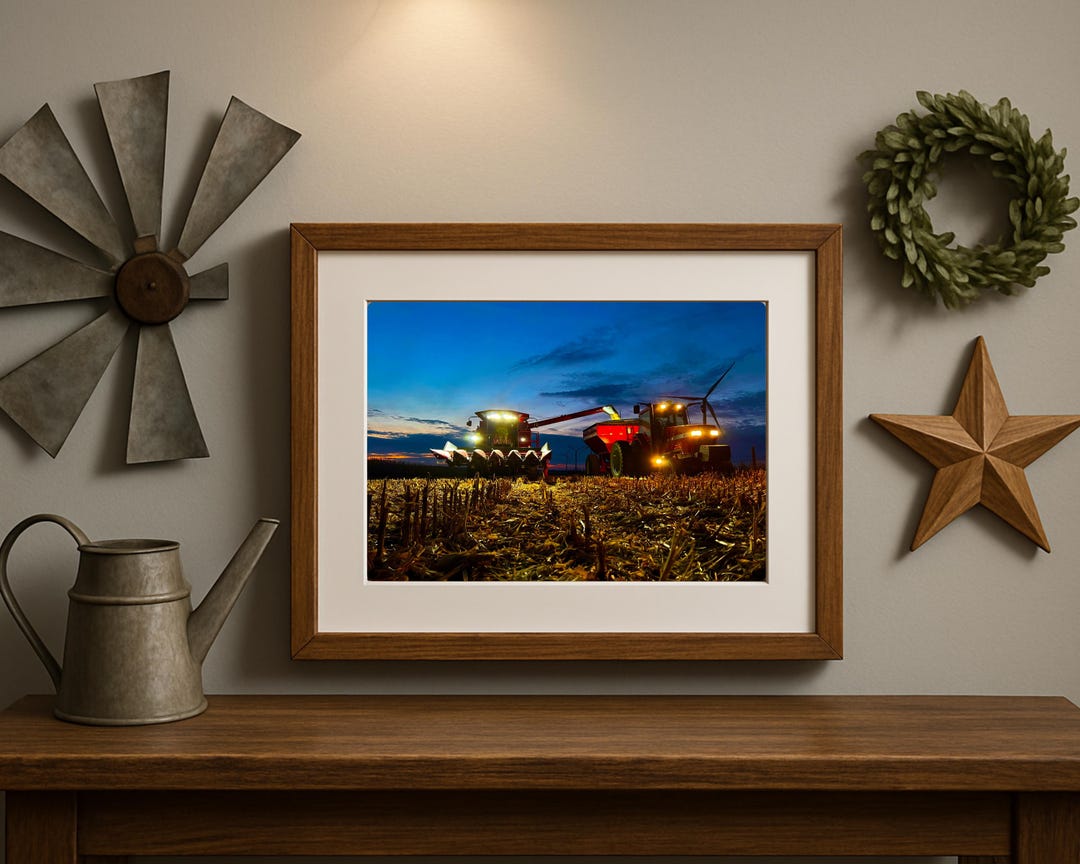 Night Corn Harvest Fine Art Print - Midwest Farm Photography - Iowa ...
