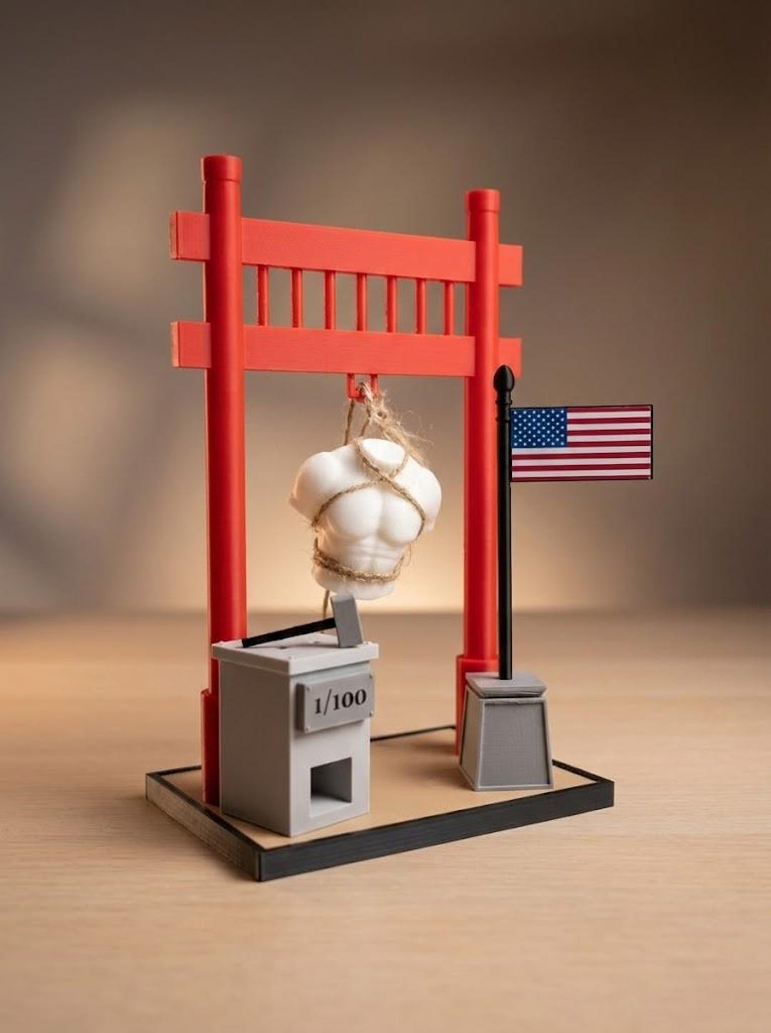 Physical 100 Male Inspired Torso Trophy | Gym Diorama With Custom Flag ...