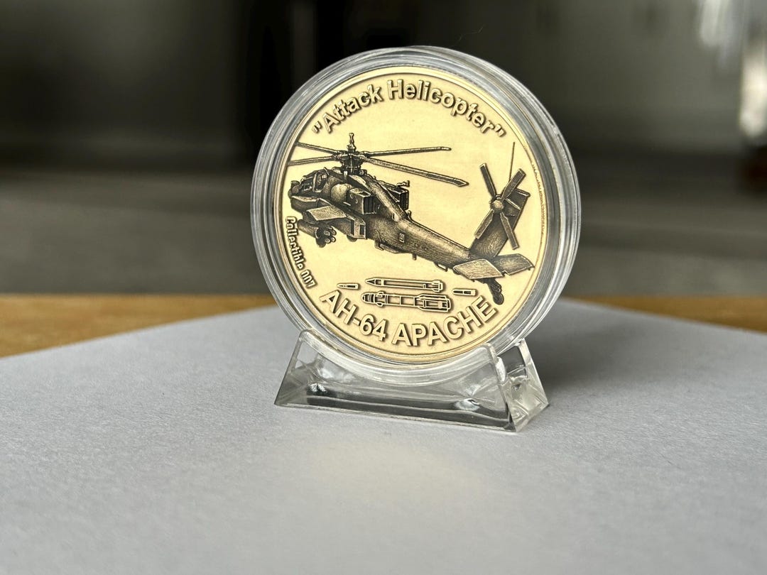 Coin With the Engraving of the AH-64 APACHE - Etsy