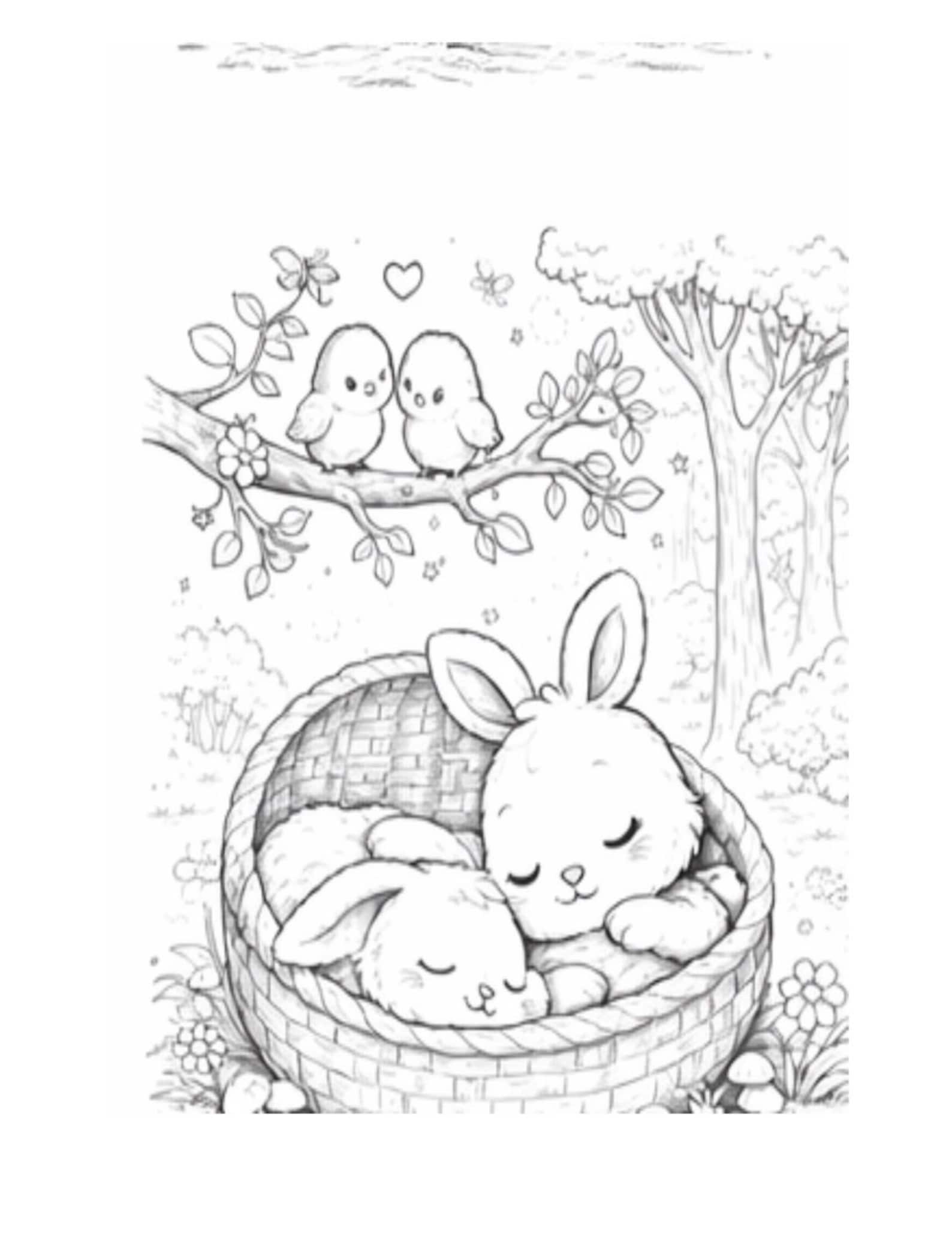 Adorable Bunny Coloring Pages for Kids - Etsy