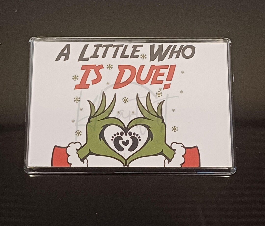 Pregnancy Reveal Grinch Themed Fridge Magnet - Etsy