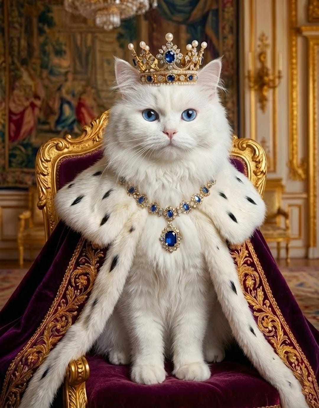 Custom Pet Portrait Canvas, Royal Renaissance Cat Dog Painting From ...