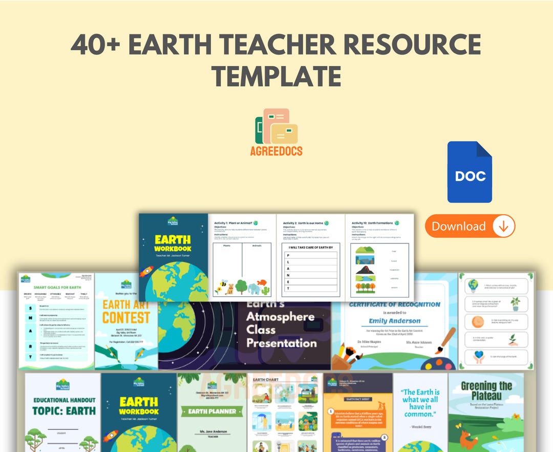 40+ Earth Teacher Resource Template, Editable Classroom and Homeschool ...