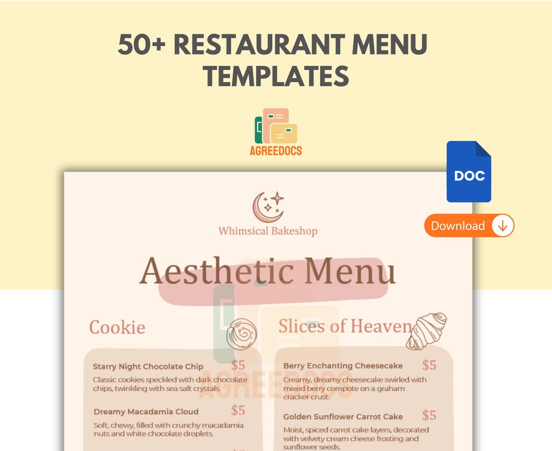 50+ Restaurant Menu Templates Bundle, Editable Café, Bar & Food Menu ...