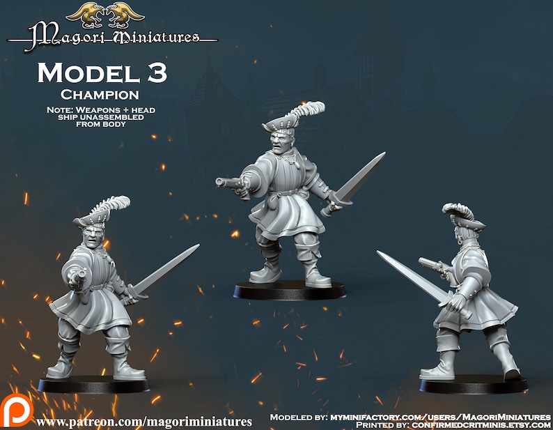 Landsknecht Mercenary Warband Miniatures | 32mm Printed Resin | by ...