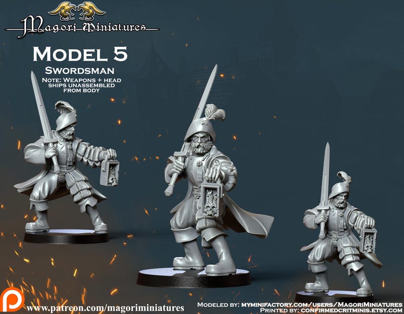 Landsknecht Mercenary Warband Miniatures | 32mm Printed Resin | by ...