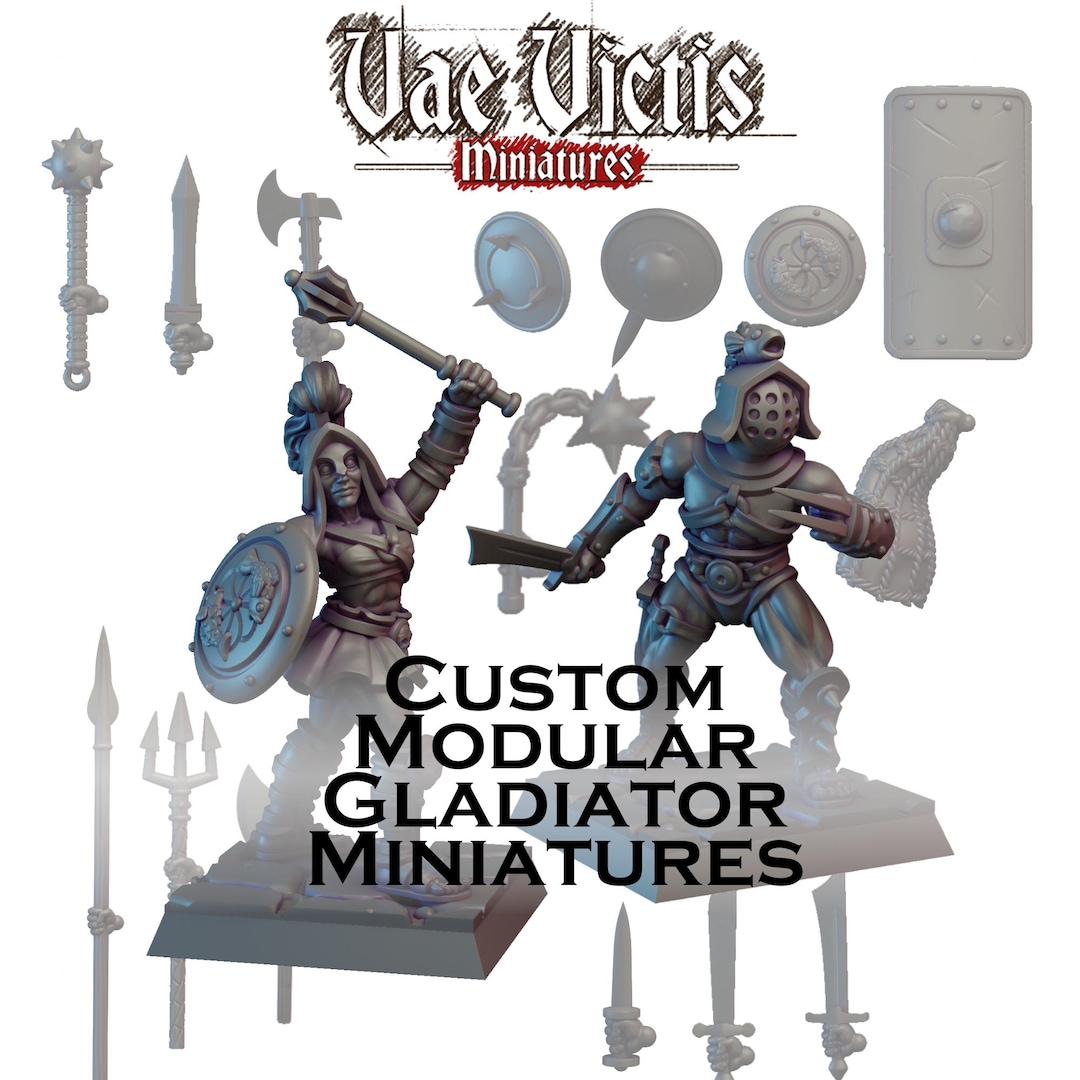 Modular Gladiator Miniatures | 32mm Printed Resin | by Vae Victis ...