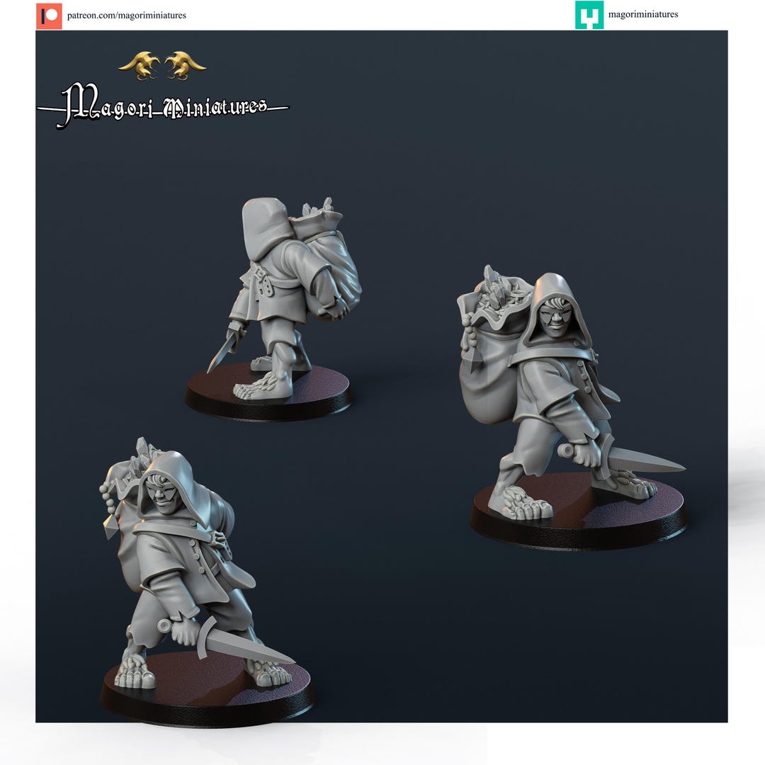 Halfling Thief Rogue Miniature | Printed Resin | by Magori Miniatures ...
