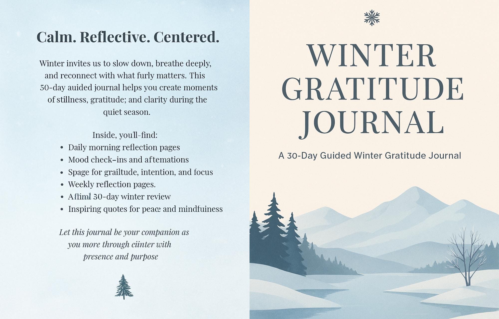 30-day Winter Gratitude Journal – Printable PDF - Etsy