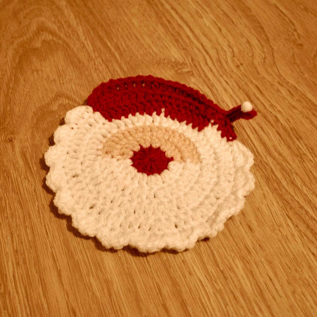 Handmade Crochet Santa Claus Coaster – Christmas Gift - Etsy