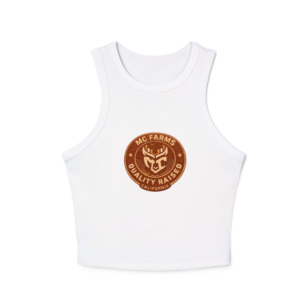 MC Farms Quality Raised Round Logo Tank Top | Farm Badge Graphic - Etsy