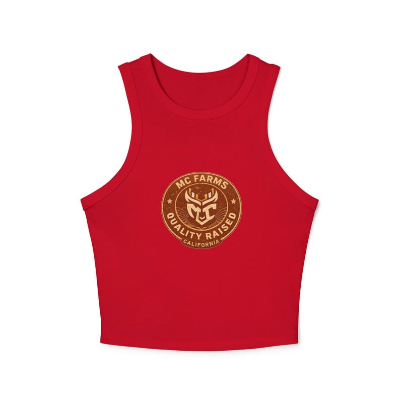 MC Farms Quality Raised Round Logo Tank Top | Farm Badge Graphic - Etsy
