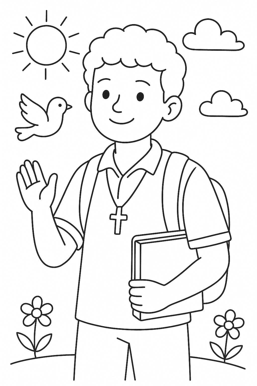 St. Carlo Acutis Coloring Page - Etsy