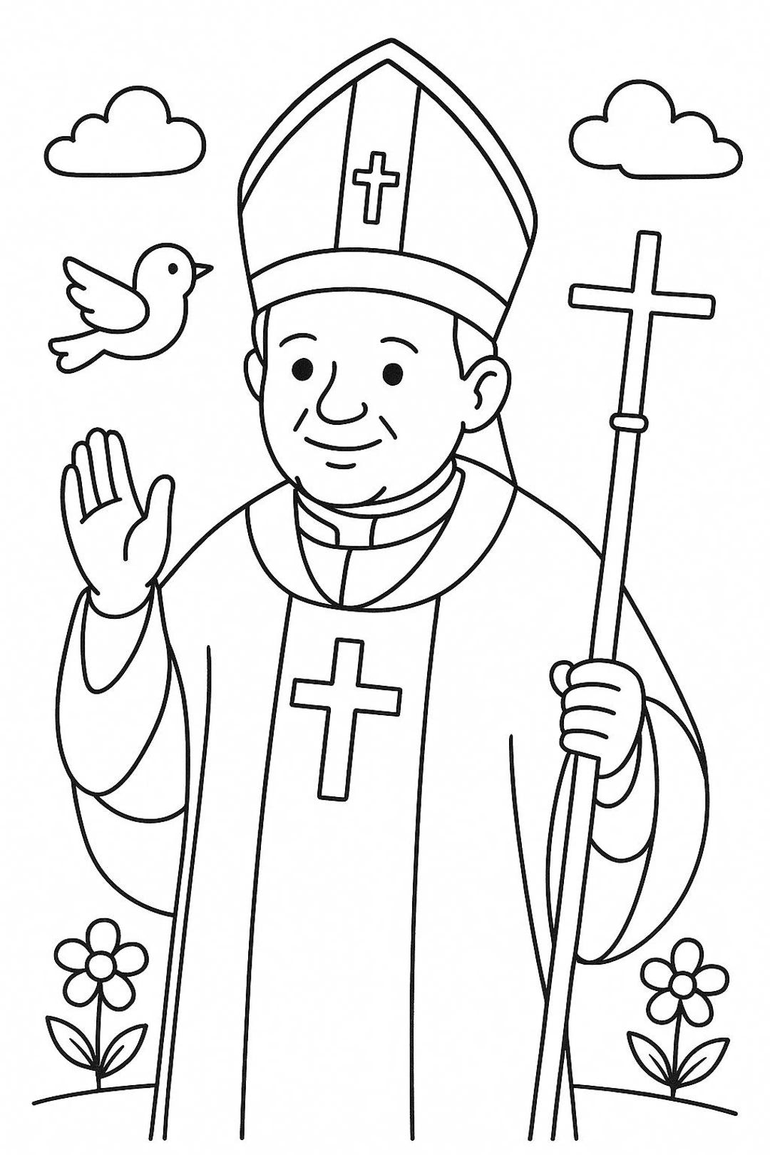 St. John Paul II Coloring Page - Etsy Canada