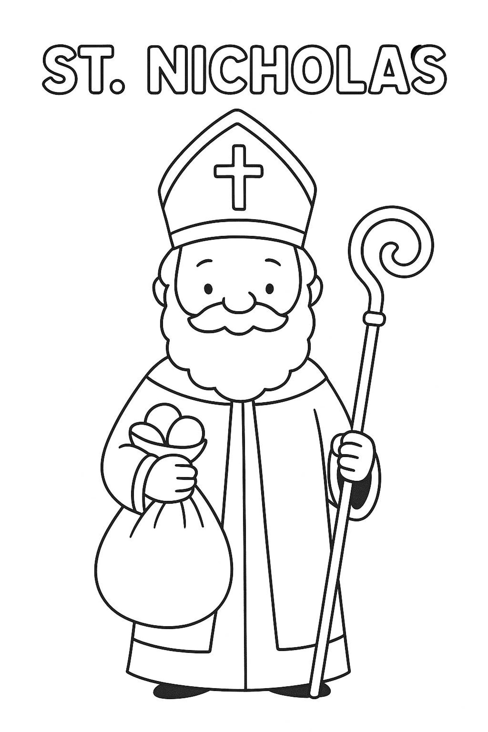St. Nicholas Coloring Page - Etsy
