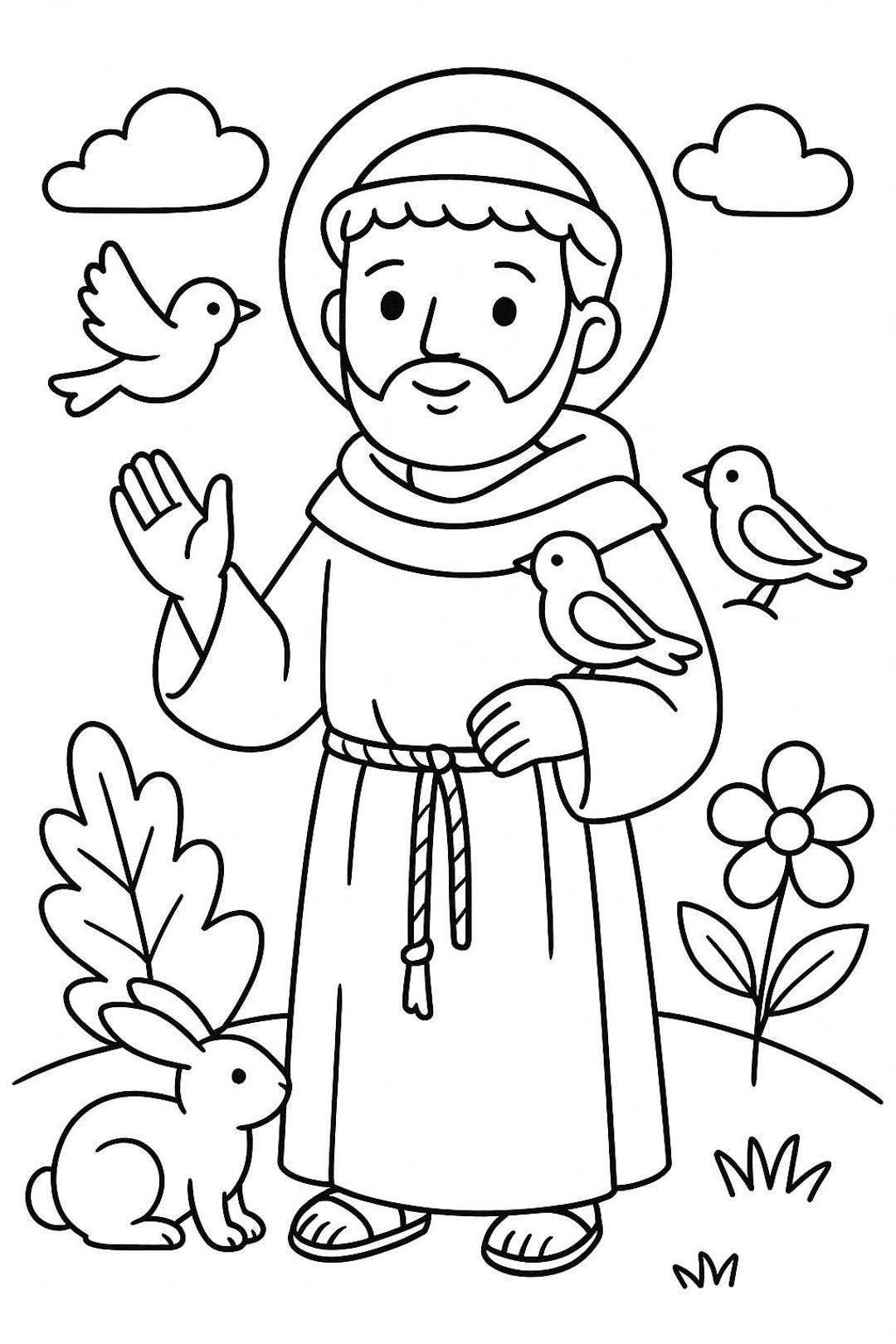 St. Francis of Assisi Coloring Page - Etsy