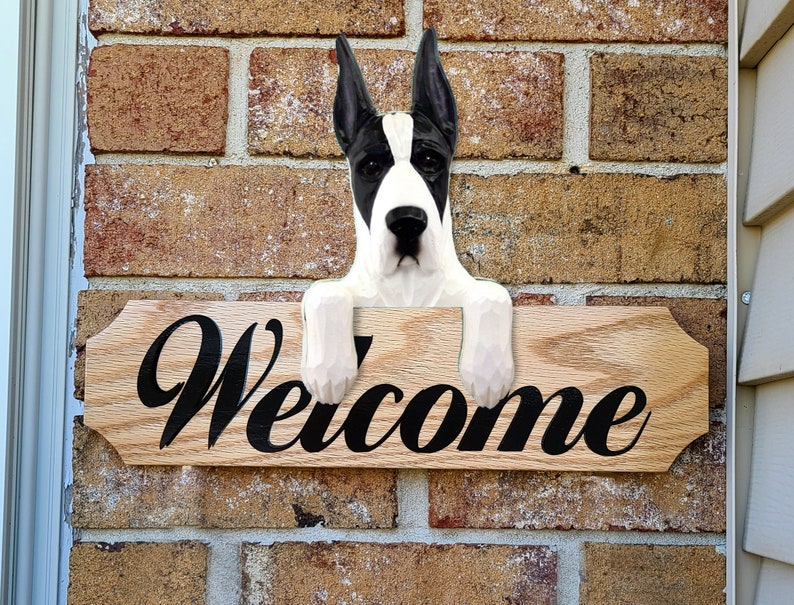 Great Dane Topper Wall Sign - Multiple Colors- Custom Lettering ...
