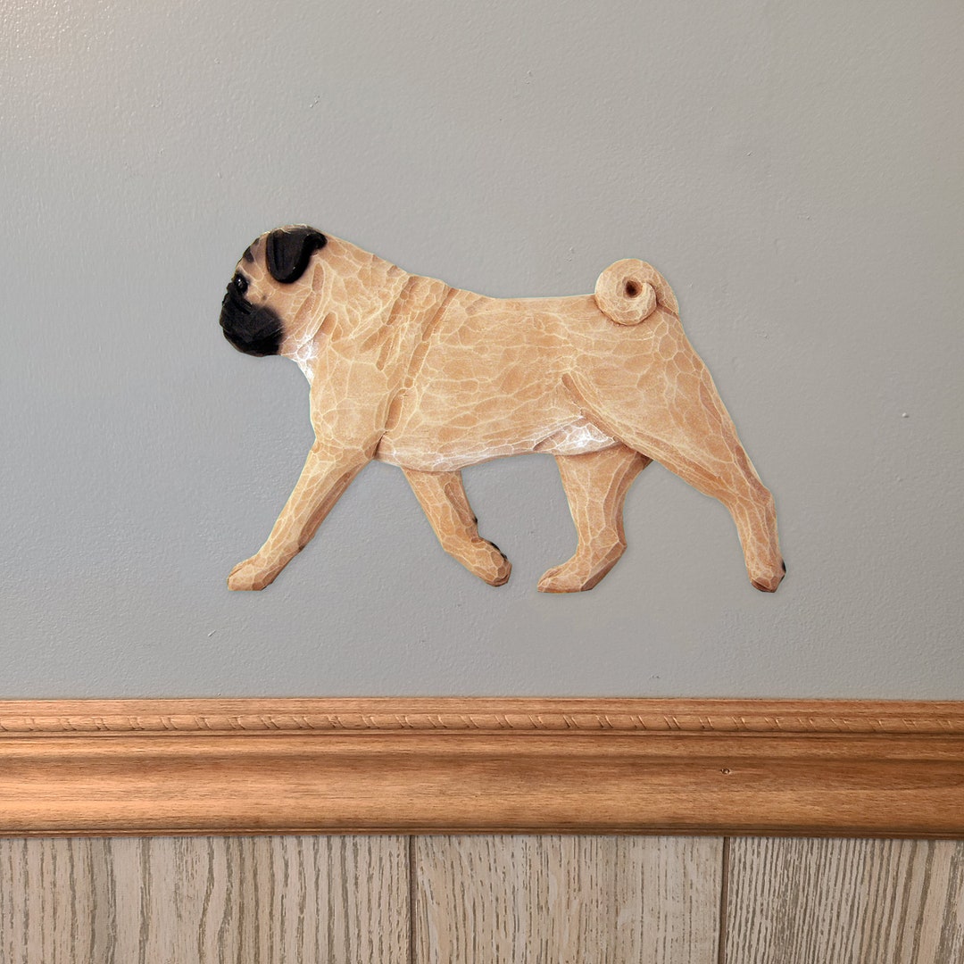 Pug DIG Wall Sculpture - Multiple Colors Available - Etsy