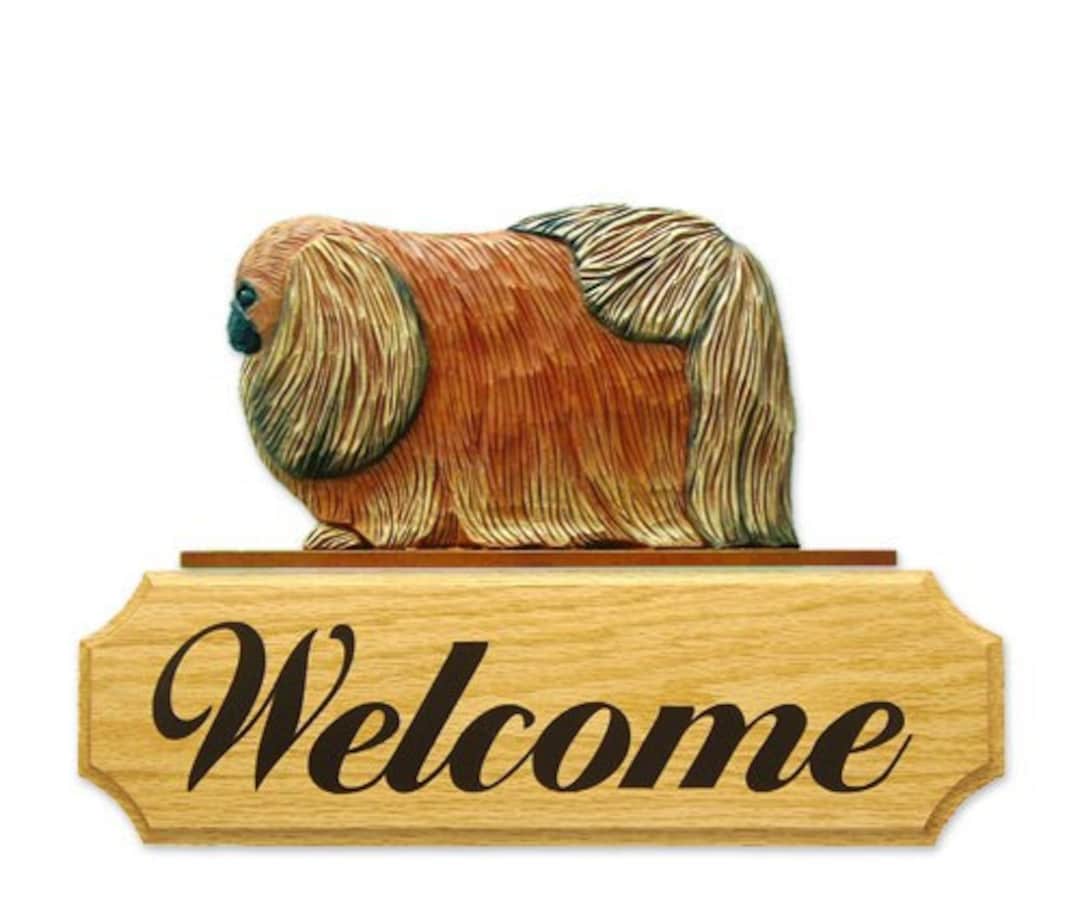 Pekingese Welcome Sign - Multiple Colors Availabe - Etsy