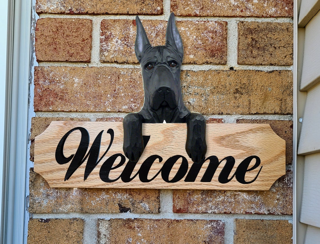 Great Dane Topper Wall Sign - Multiple Colors- Custom Lettering ...