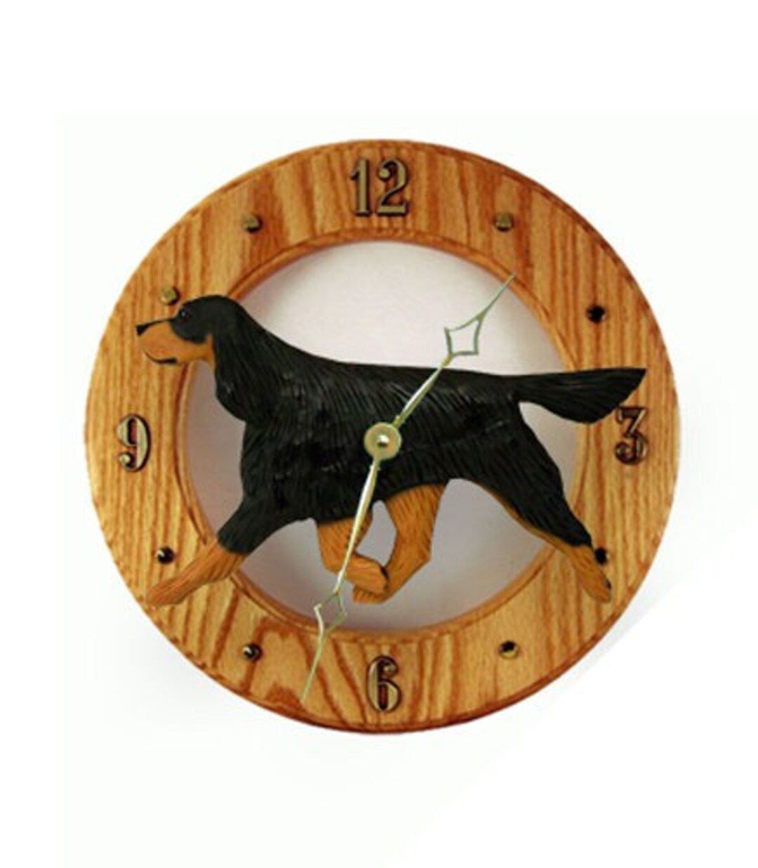Gordon Setter Wall Clock - Working Solid Oak Clock - Multiple Colors ...