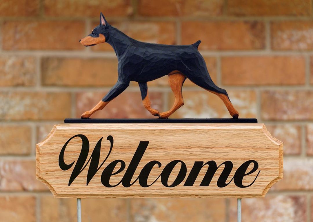 Doberman Welcome Stake Sign - Multiple Colors Available - Etsy