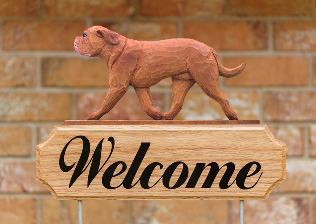 Dogue De Bordeaux Welcome Stake Sign - Etsy