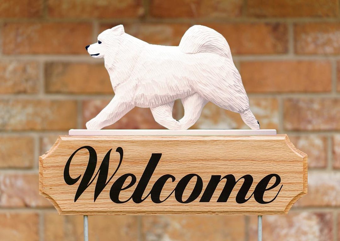 Samoyed DIG Welcome Stake Sign - Etsy