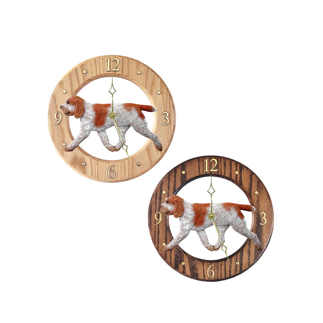 Spinoni Italiano Oak Wall Clock - Multiple Colors Available - Choice of ...