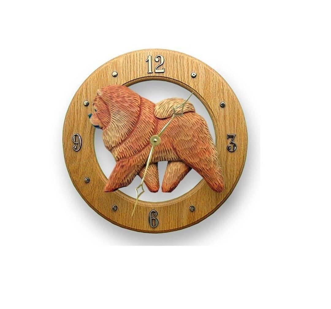 Chow Chow Wall Clock Working Solid Oak Clock - Etsy