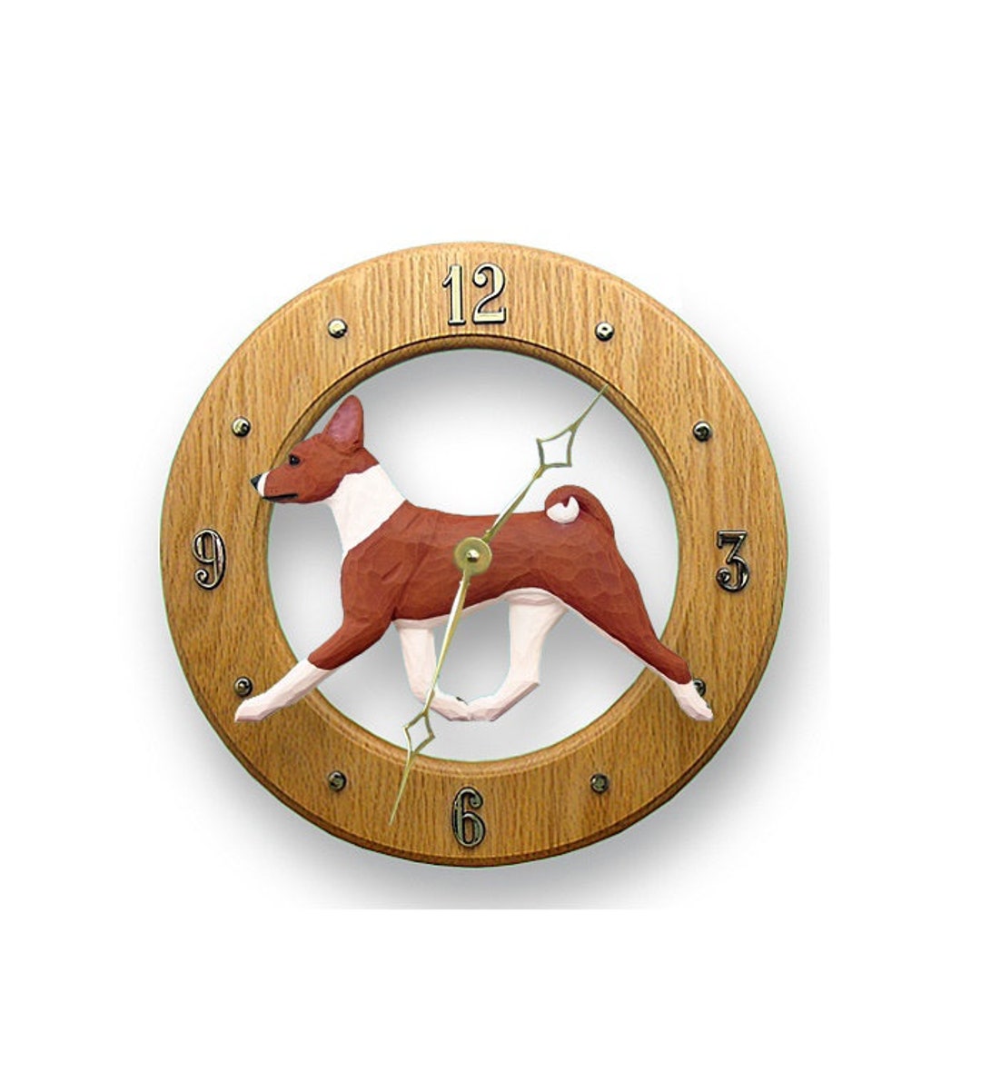 Basenji Wall Clock Real Working Wood Clock - Etsy